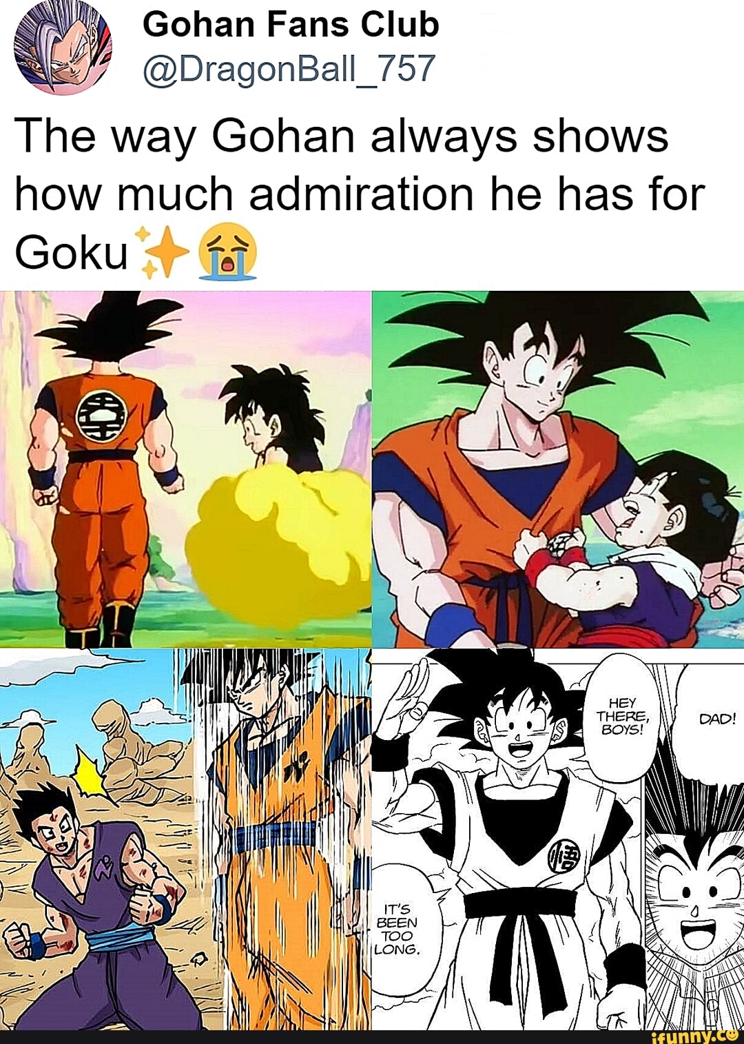 Gohan Fans Club @Dragon The way Gohan always shows how much admiration ...