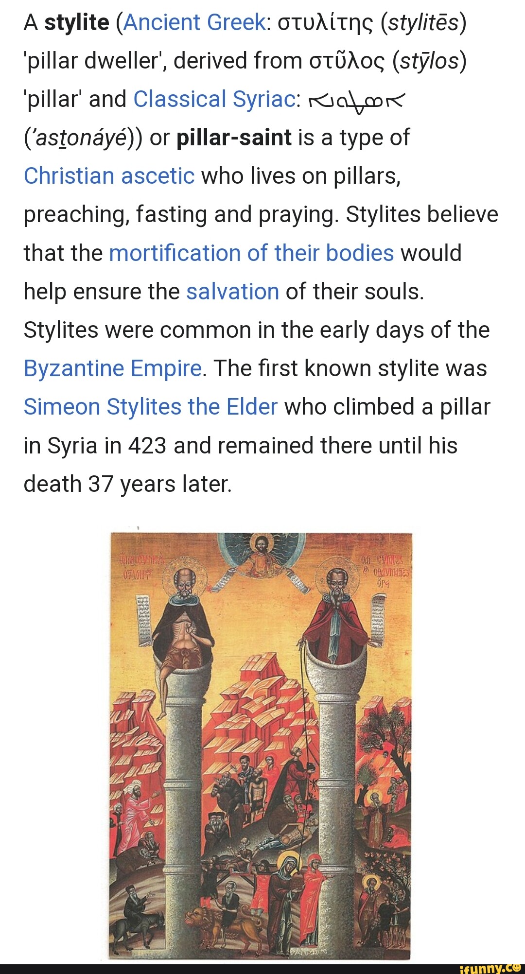 Stylites memes. Best Collection of funny Stylites pictures on iFunny