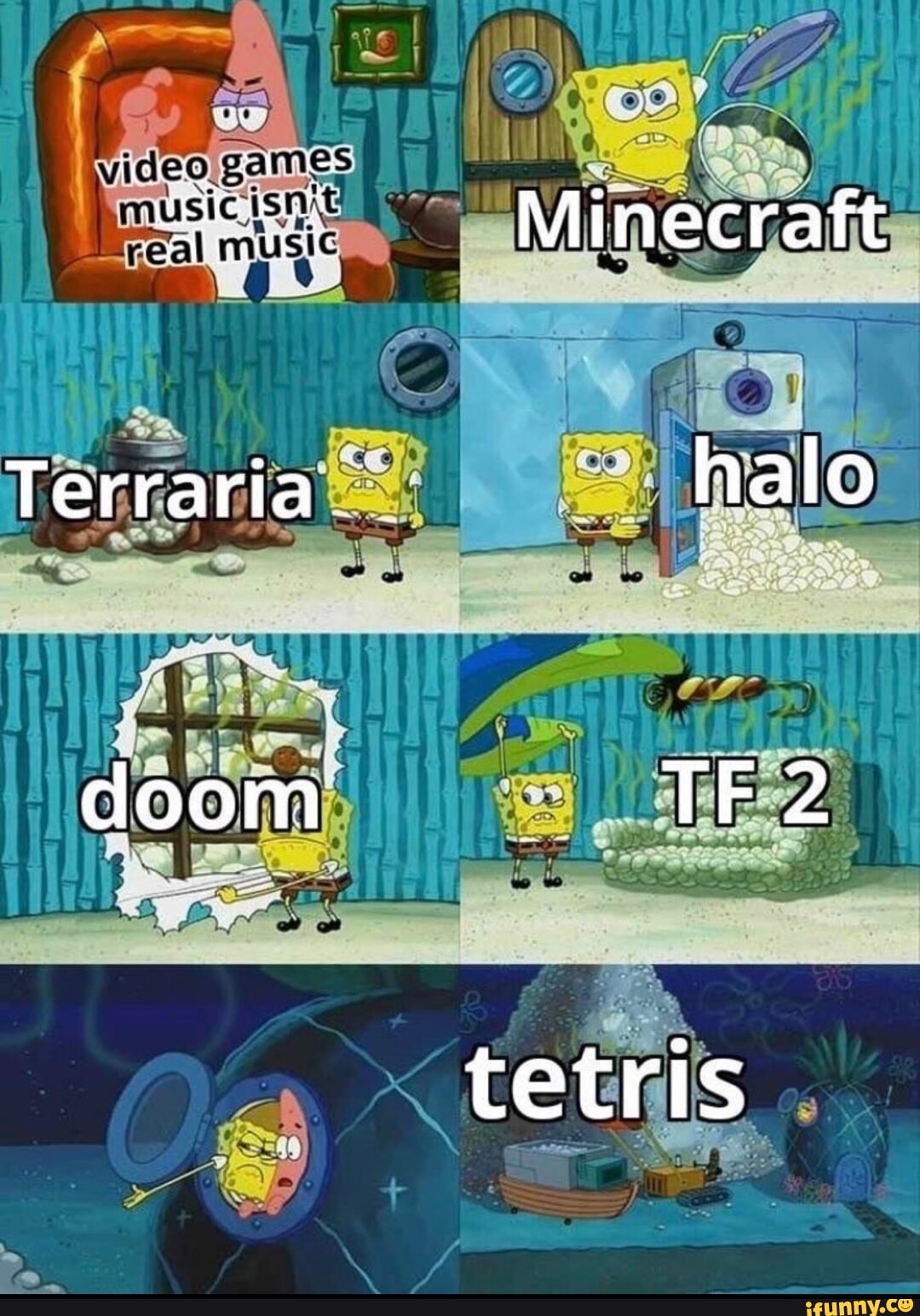 Minecraft Terraria halo doom TF 2 tetris - iFunny