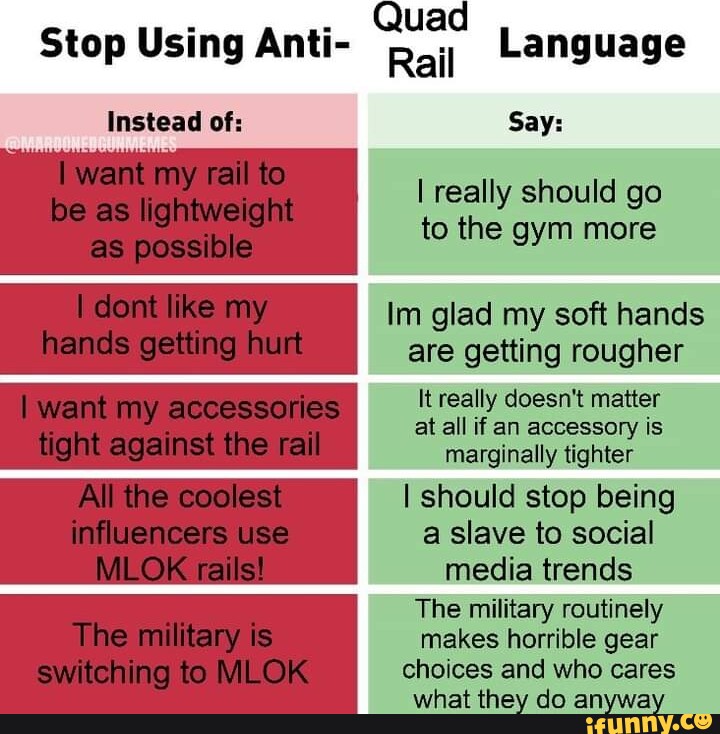 Stop Using Anti- Instead of: I want my rail to be as lightweight as ...