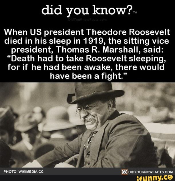Did you know? When US president Theodore Roosevelt died in his sleep in ...