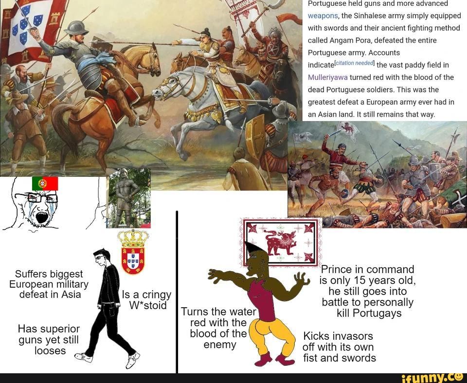 Portuguese held guns and more advanced weapons, the Sinhalese army ...