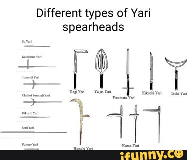 Different types of Yari spearheads - iFunny