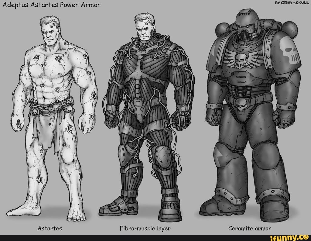 Adeptus Astartes Power Armor Astartes Fibro-muscle layer Ceramite armor ...