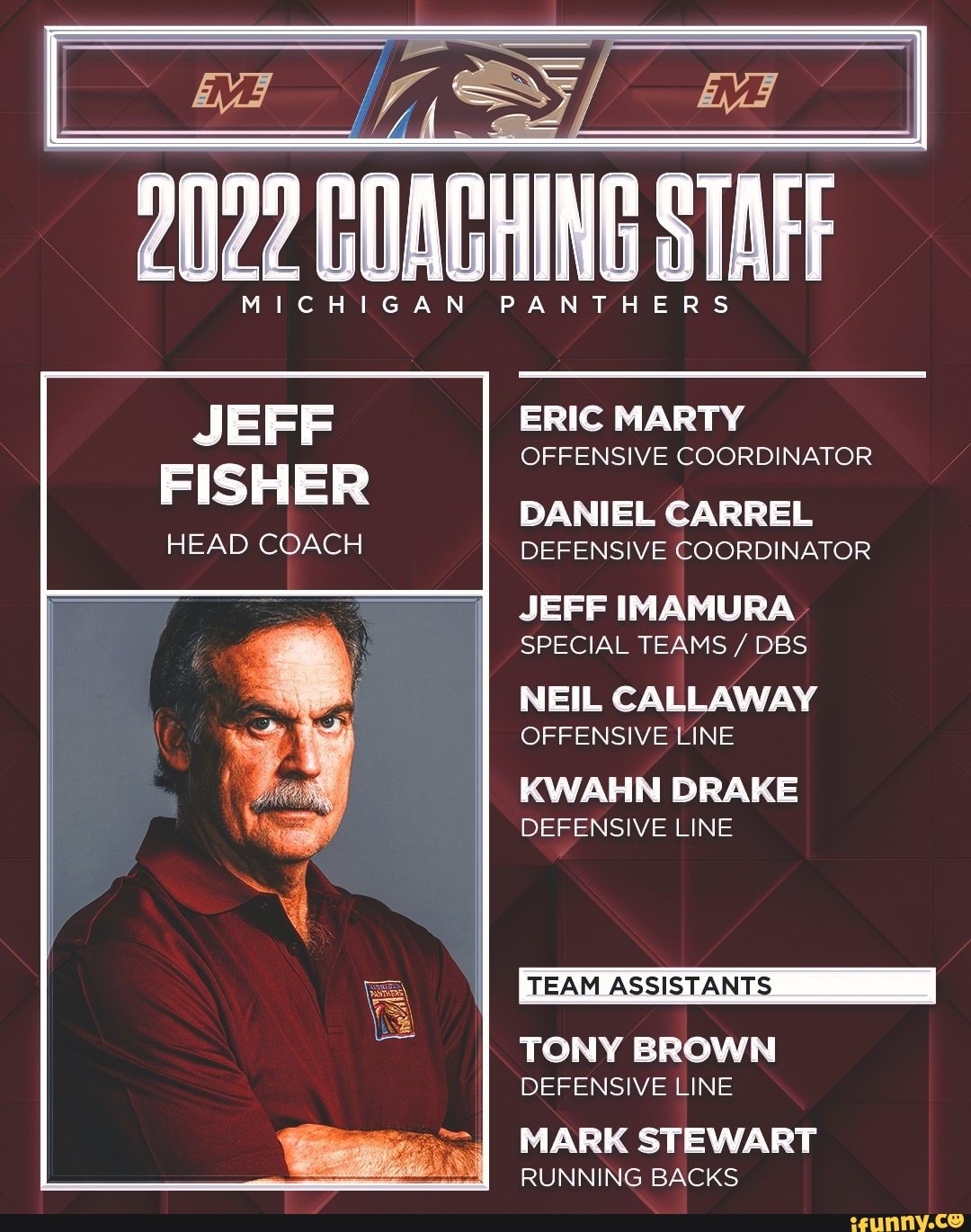 ~ 2022 GOAGHING MICHIGAN STAFF PANTHERS MICHIGAN PANTHERS JEFF ERIC ...