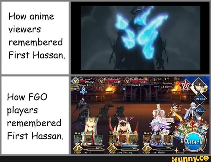 How anime viewers remembered First Hassan. How FGO players remembered ...