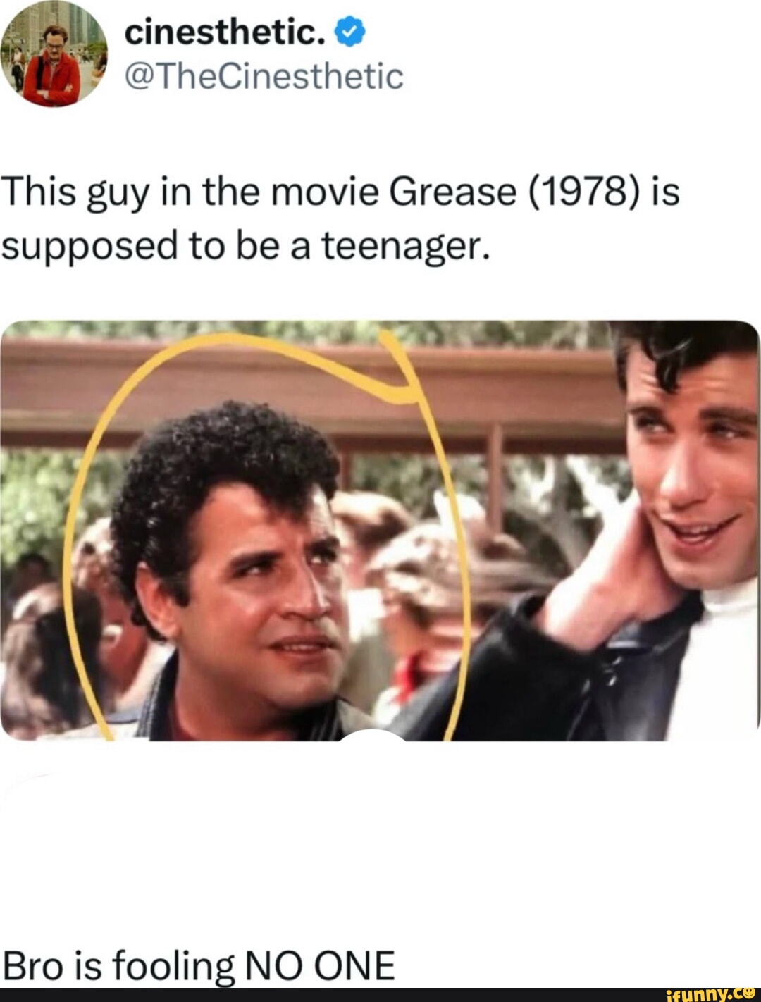 Cinesthetic. @TheCinesthetic This guy in the movie Grease (1978) is ...