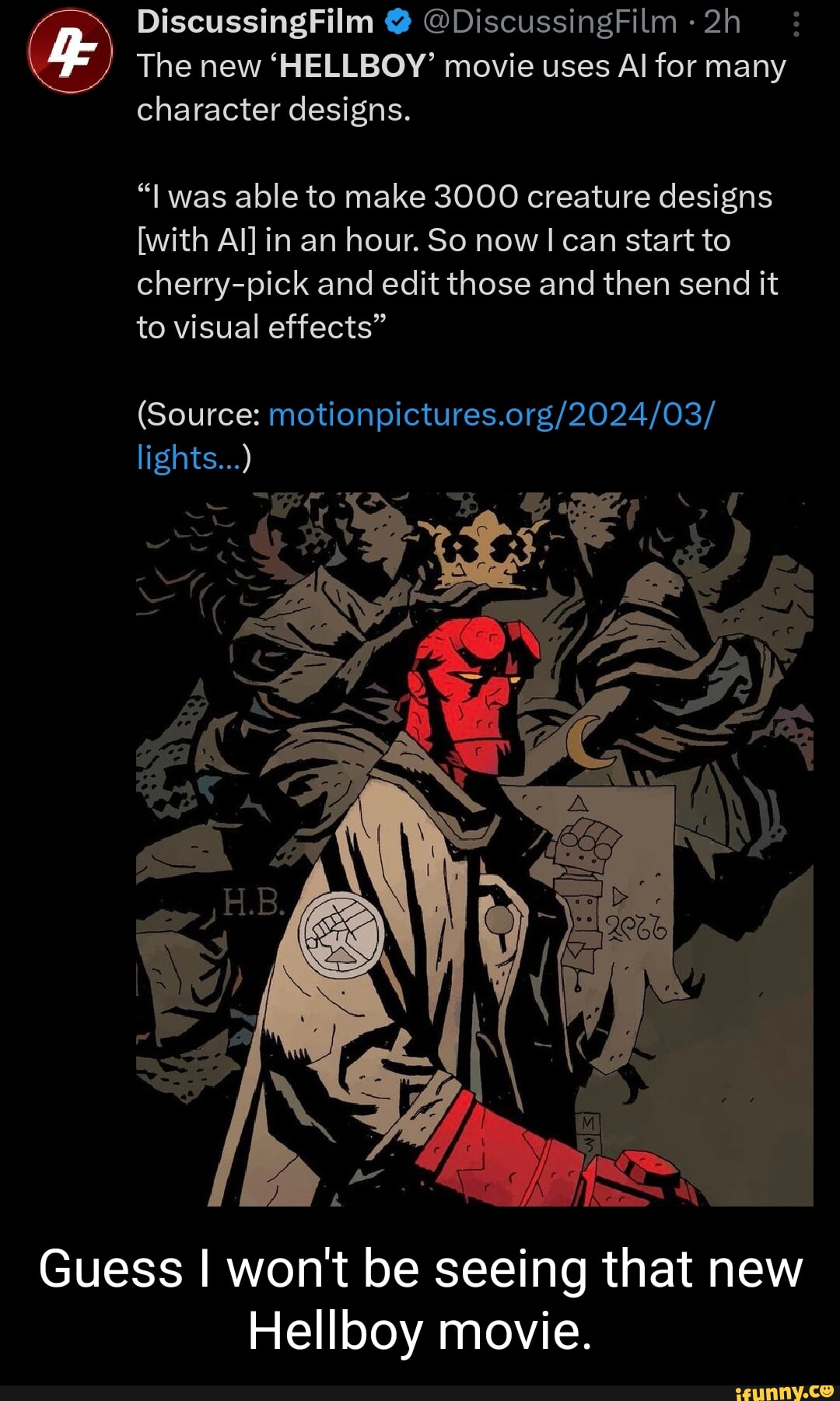 Hellboy memes. Best Collection of funny Hellboy pictures on iFunny