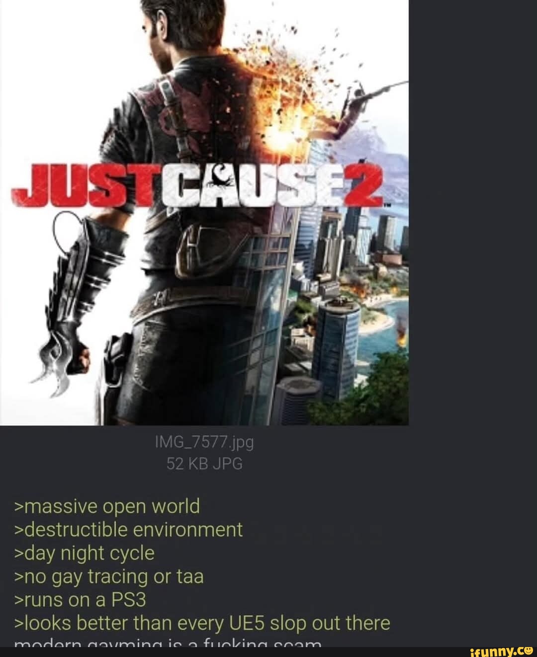 >massive open world oP KP. >destructible environment >day night cycle ...