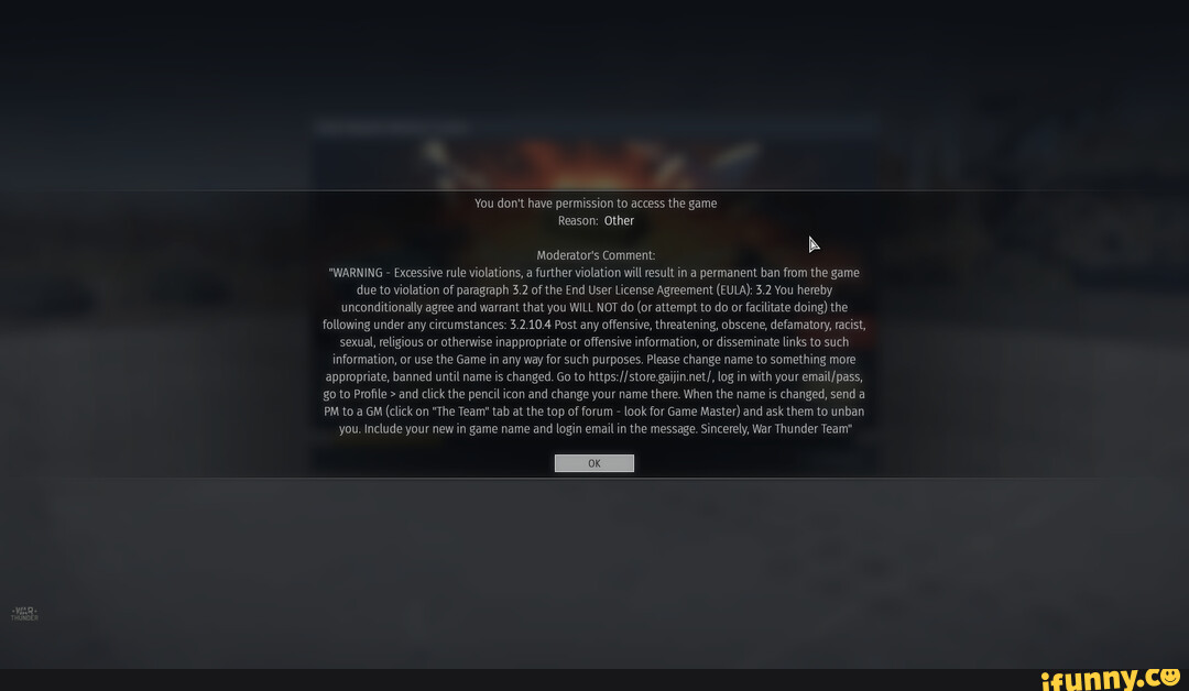 You don't have permission to access the game Reason: Other Moderators ...
