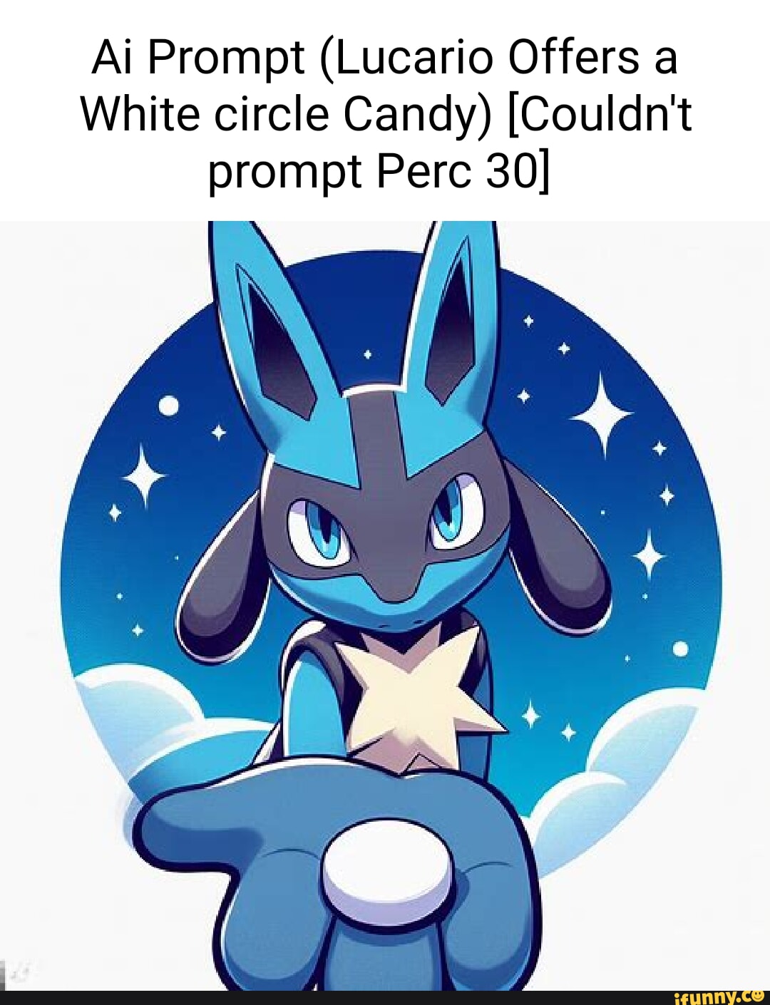 Ai Prompt (Lucario Offers a White circle Candy) [Couldn't prompt Perc ...