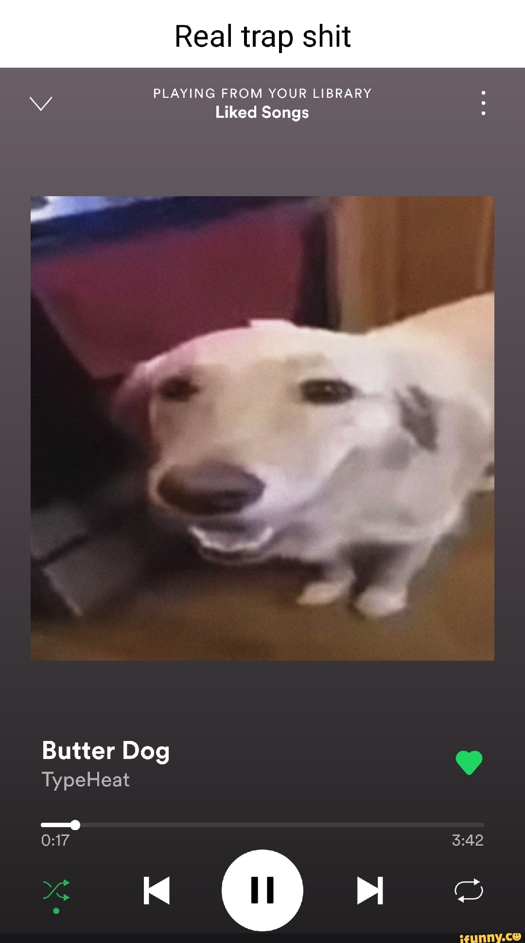Real trap shit PLAYING FROM YOUR LIBRARY Liked Songs Butter Dog ...