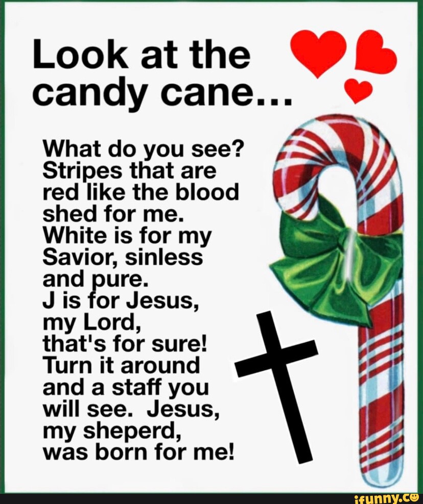Look at the candy cane... What do you see? Stripes that are red like ...