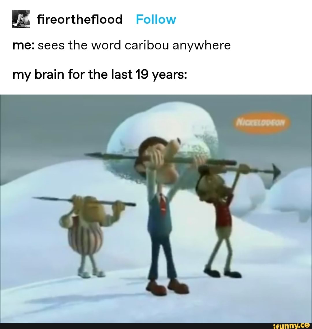 Me: sees the word caribou anywhere my brain for the last 19 years: - iFunny