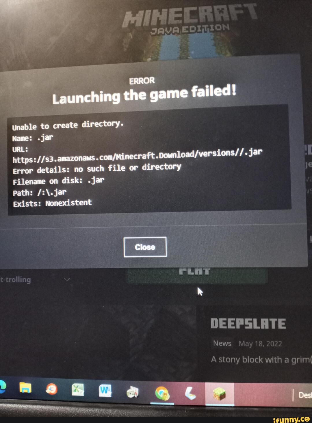 ERROR Launching tia to create directory- jar URL Exror Getaills: such ...