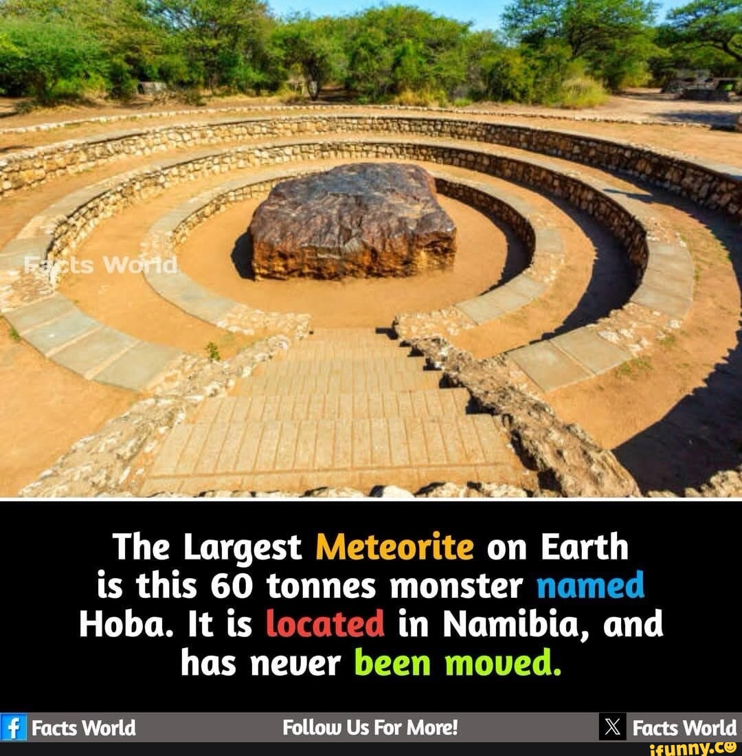 The Largest Meteorite on Earth is this 60 tonnes monster named Hoba. It ...