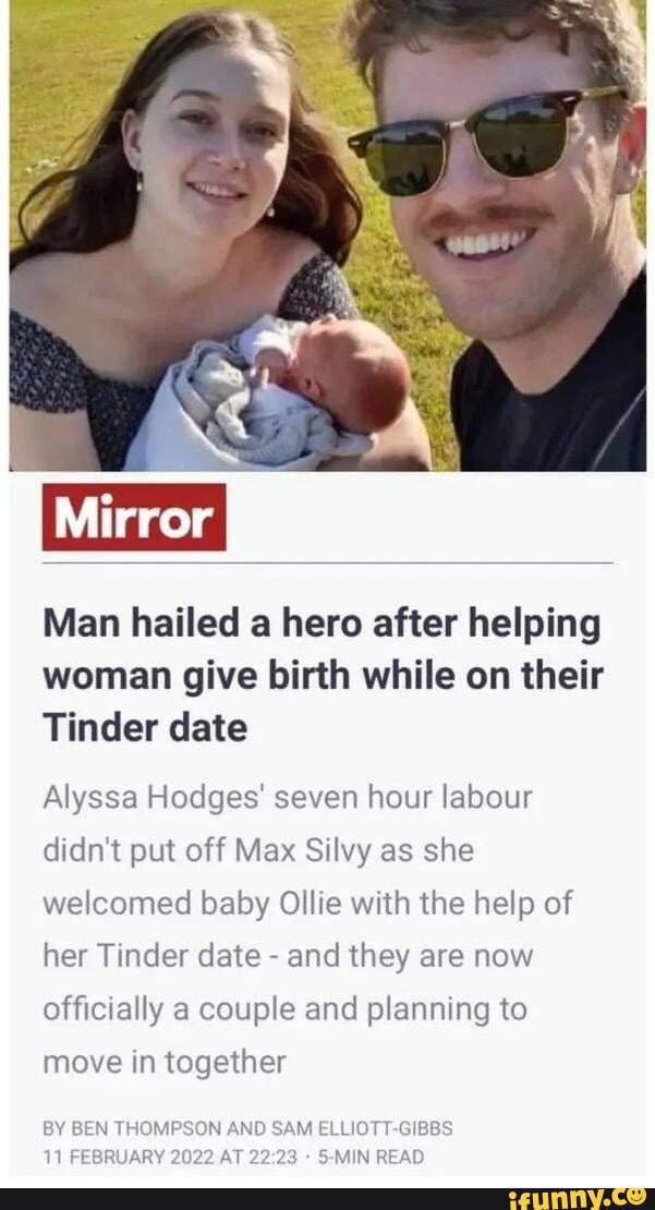 Man hailed a hero after helping woman give birth while on their Tinder ...