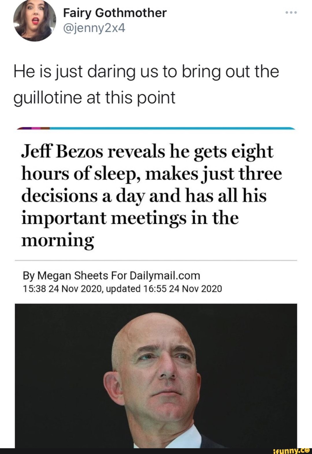 Fairy Gothmother He is just daring us to bring out the guillotine at ...