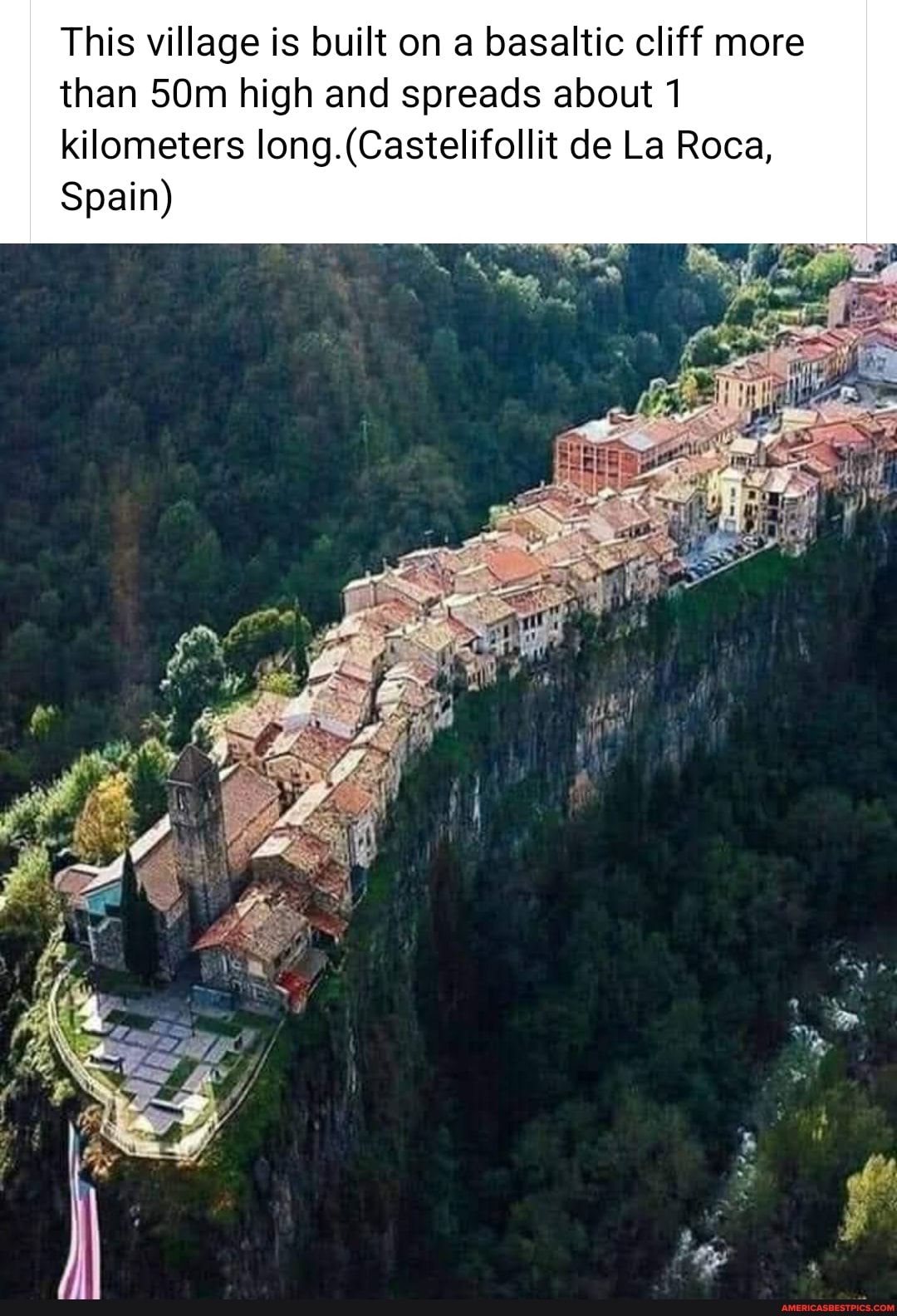 This village is built on a basaltic cliff more than high and spreads ...