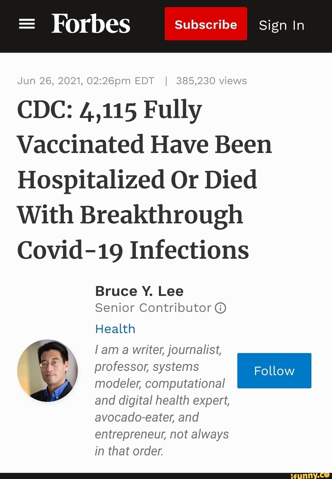 - Forbes Subscribe Sign In Jun 26, 2021, EDT I 385,230 views CDC: 4,115 ...