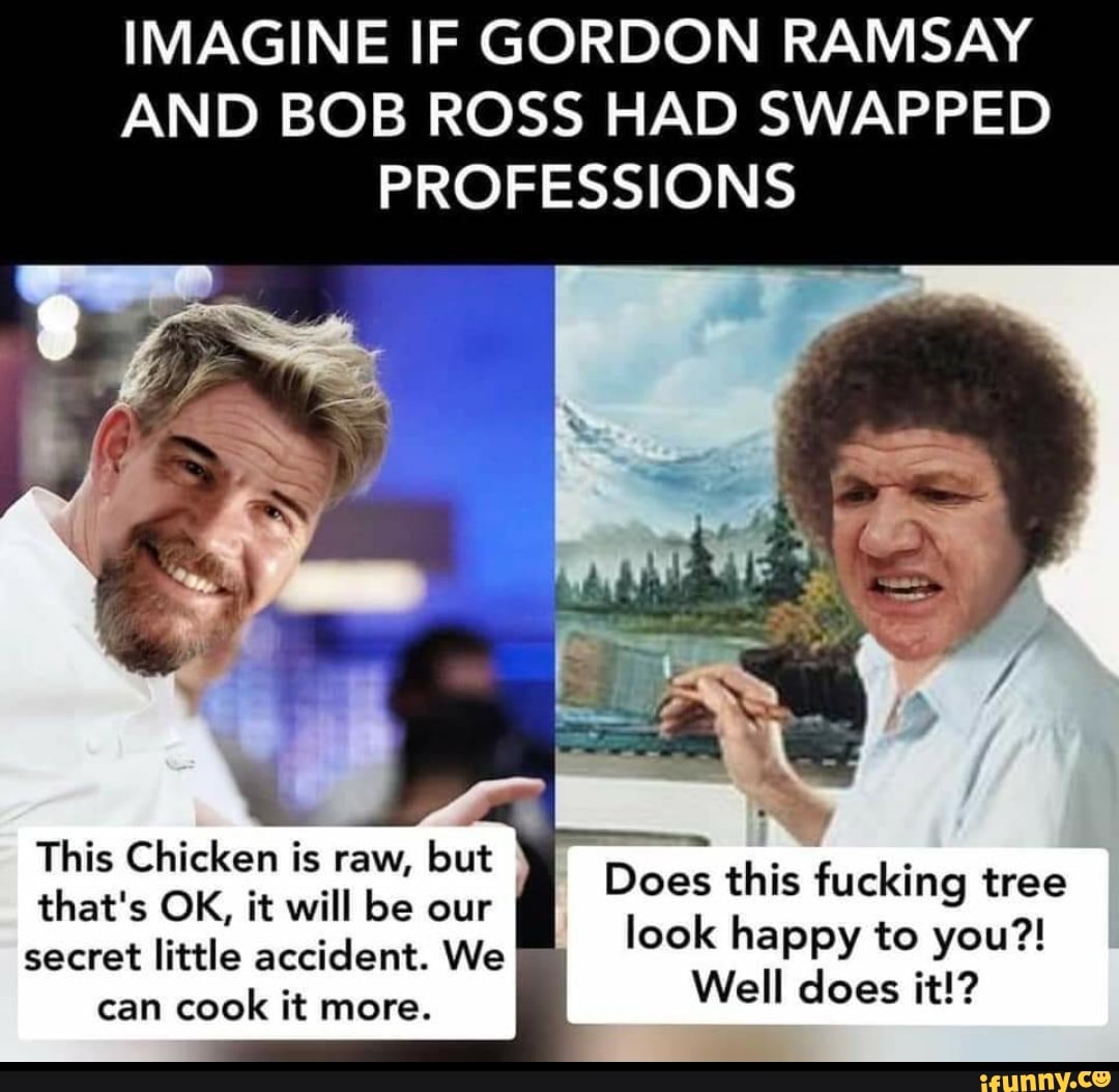 IMAGINE IF GORDON RAMSAY AND BOB ROSS HAD SWAPPED PROFESSIONS This ...