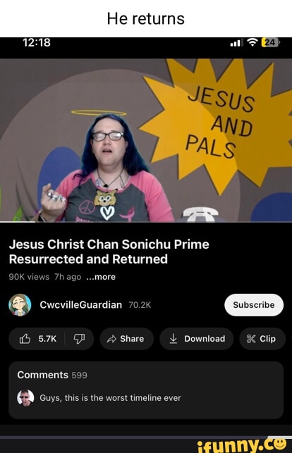 Retums Jesus Christ Chan Sonichu Prime Resurrected and Returned views ...