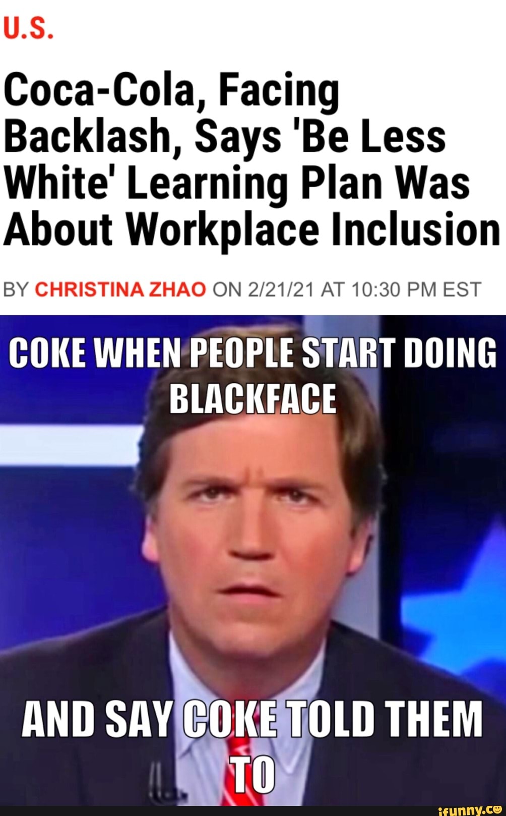 U.S. Coca-Cola, Facing Backlash, Says Be Less White' Learning Plan Was ...