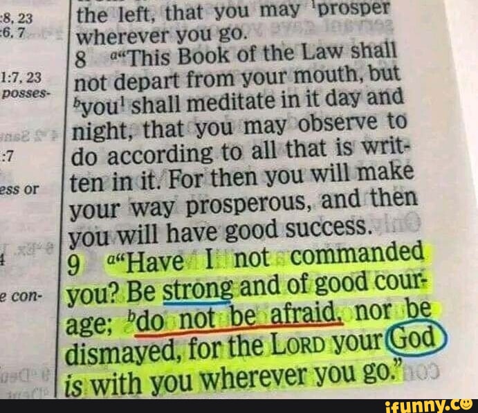 23 posses- ess OF con- the left, that you may 'prosper wherever you go ...