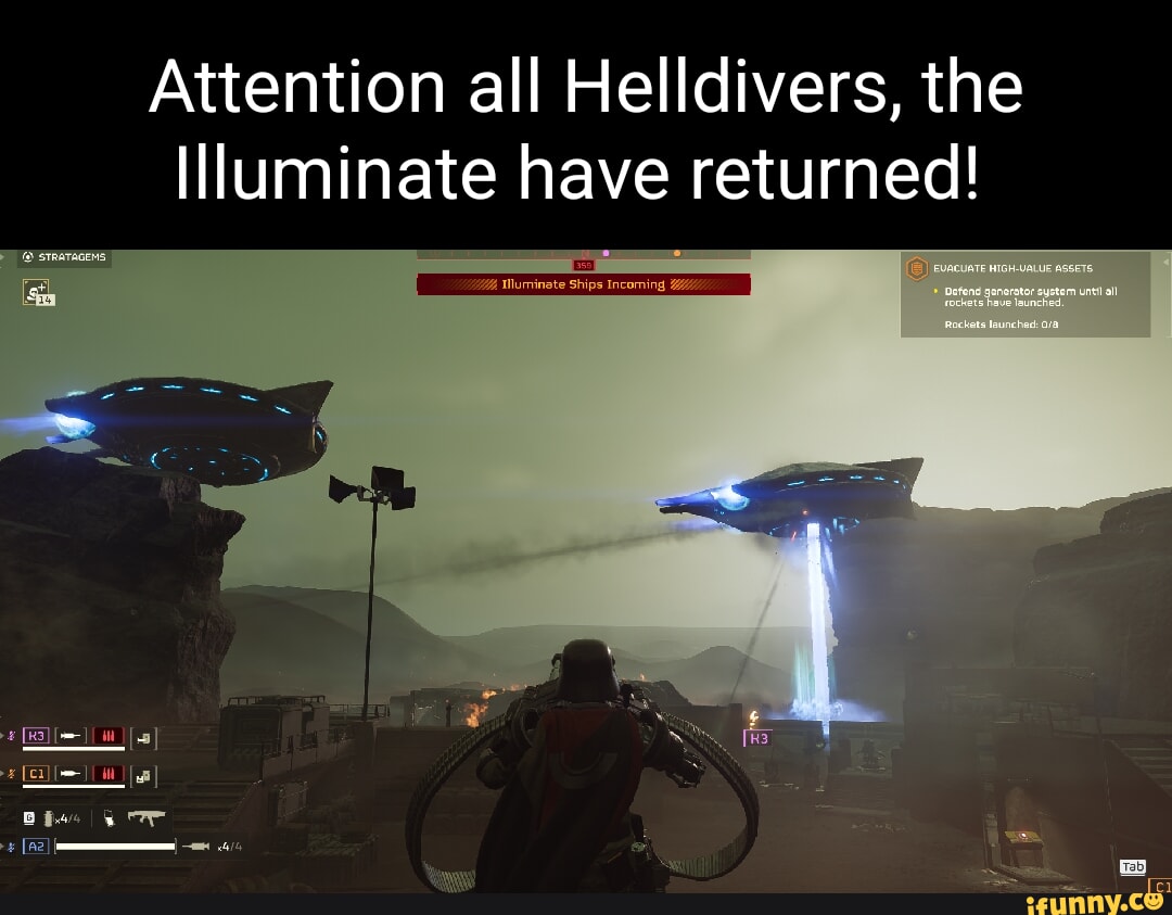 Attention all Helldivers, the Illuminate have returned! Ship - iFunny