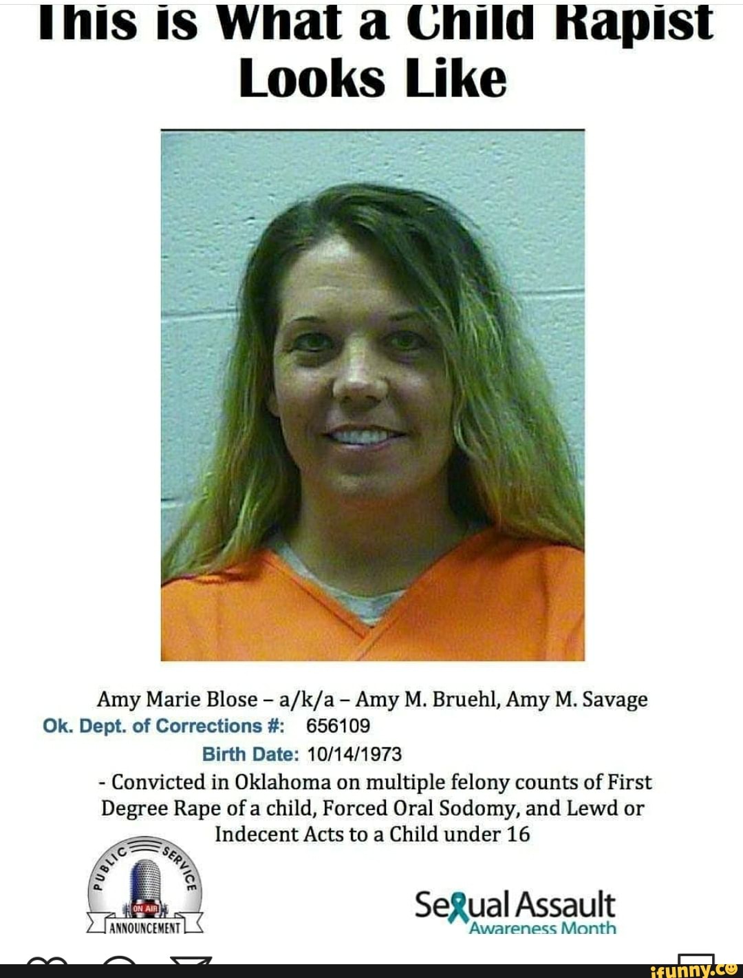 Ihis is What a Child Rapist Looks Like Amy Marie Blose Amy M. Bruehl ...