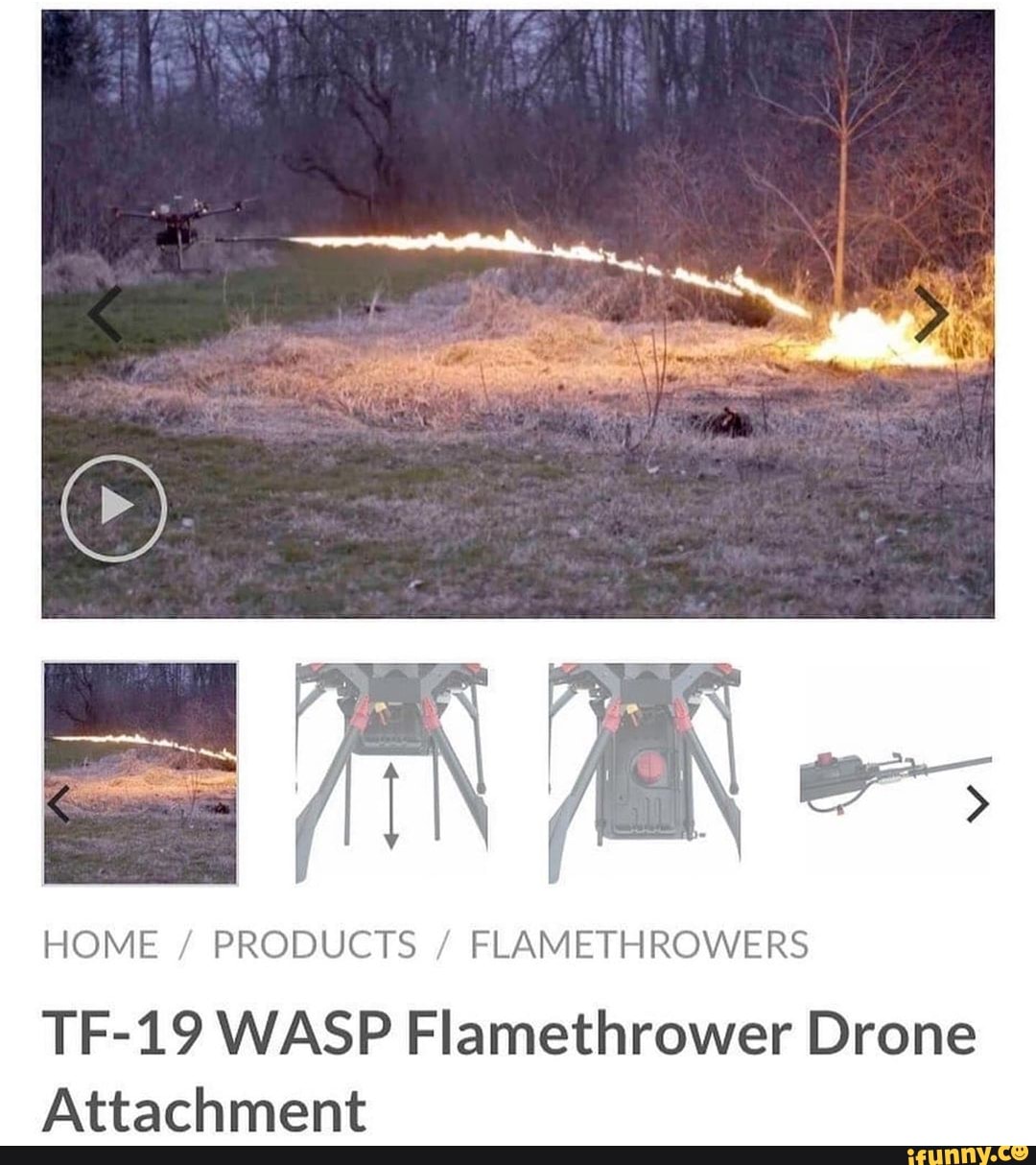 HOME PRODUCTS FLAMETHROWERS TF-19 WASP Flamethrower Drone Attachment ...