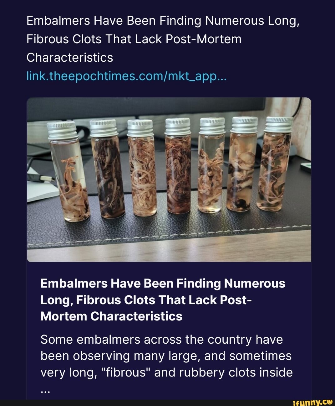 Embalmers Have Been Finding Numerous Long, Fibrous Clots That Lack Post ...