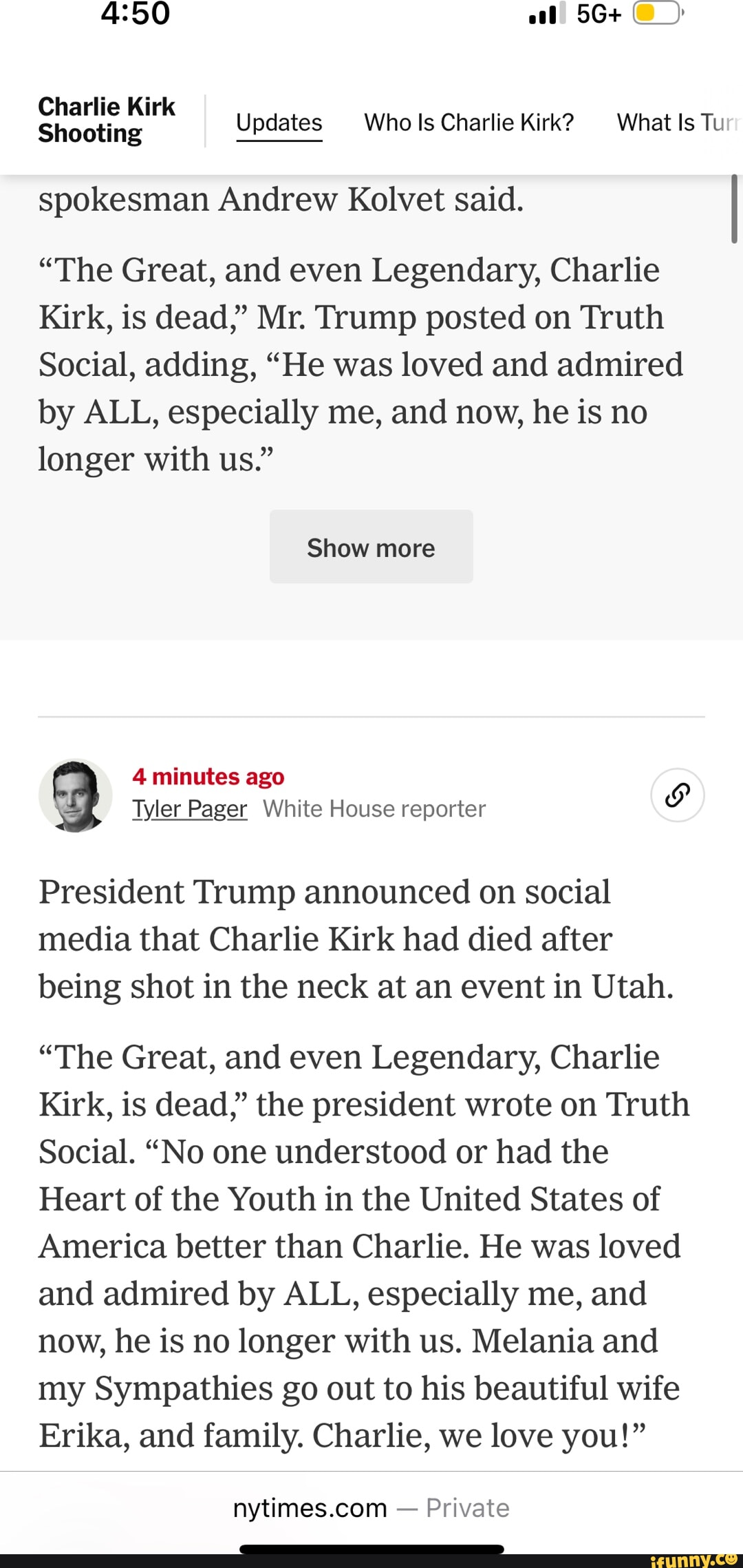 Al Charlie Kirk Shooting Updates Whols Charlie Kirk? What Is Tu ...
