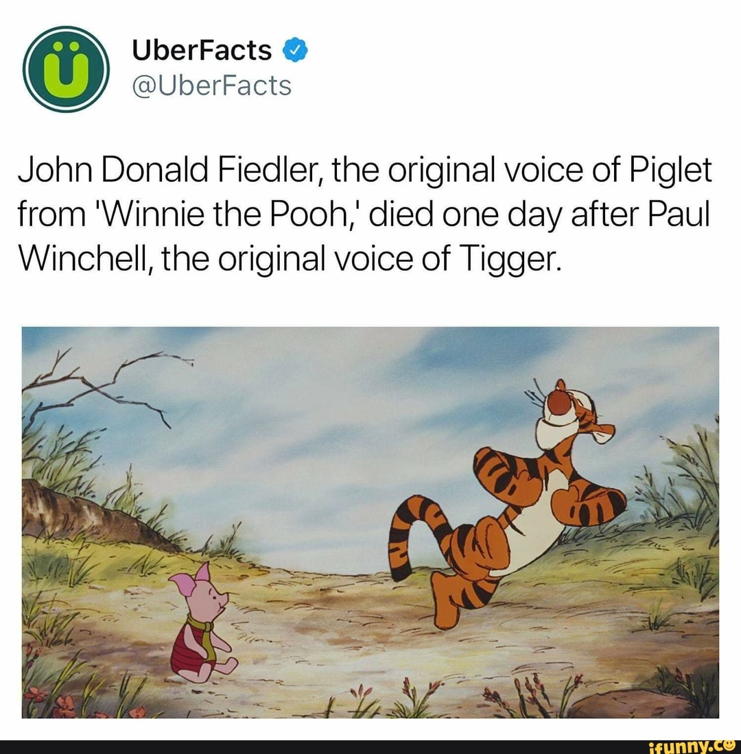 John Donald Fiedler, the original voice of Piglet from 'Winnie the Pooh ...