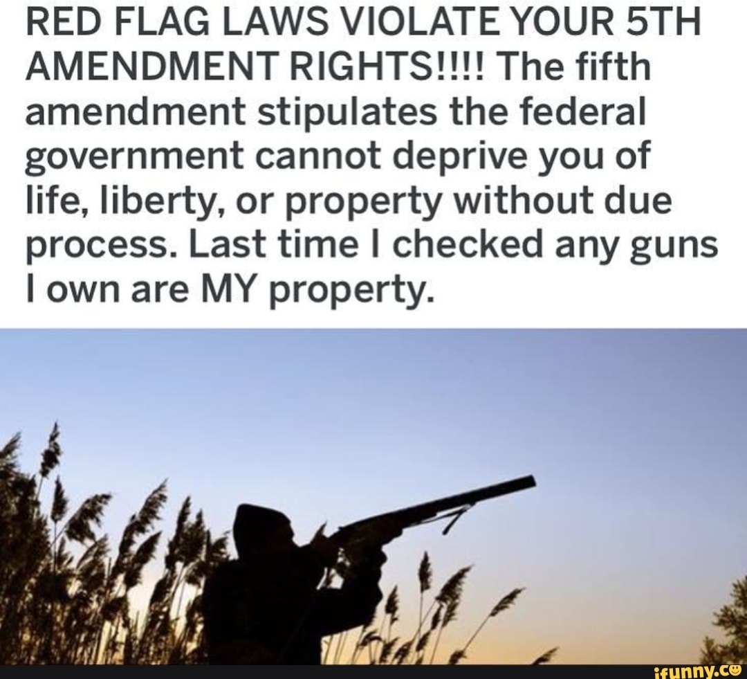 RED FLAG LAWS VIOLATE YOUR 5TH AMENDMENT RIGHTS!!!! The fifth amendment ...