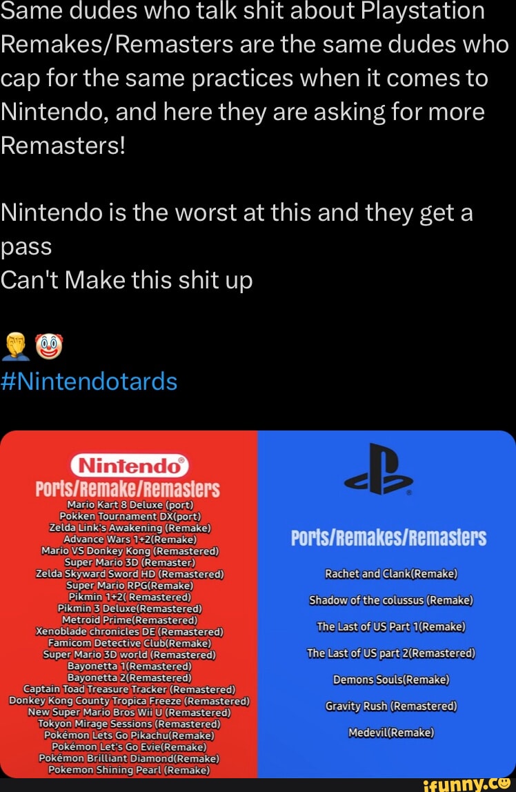 Remasters memes. Best Collection of funny Remasters pictures on iFunny