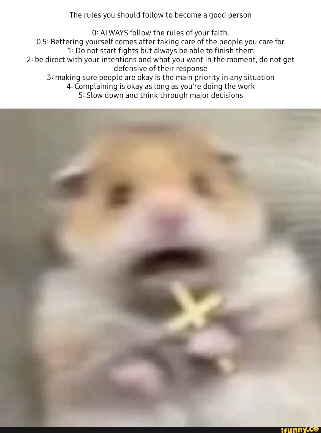 The rules you should follow to become a good person 0: ALWAYS follow ...