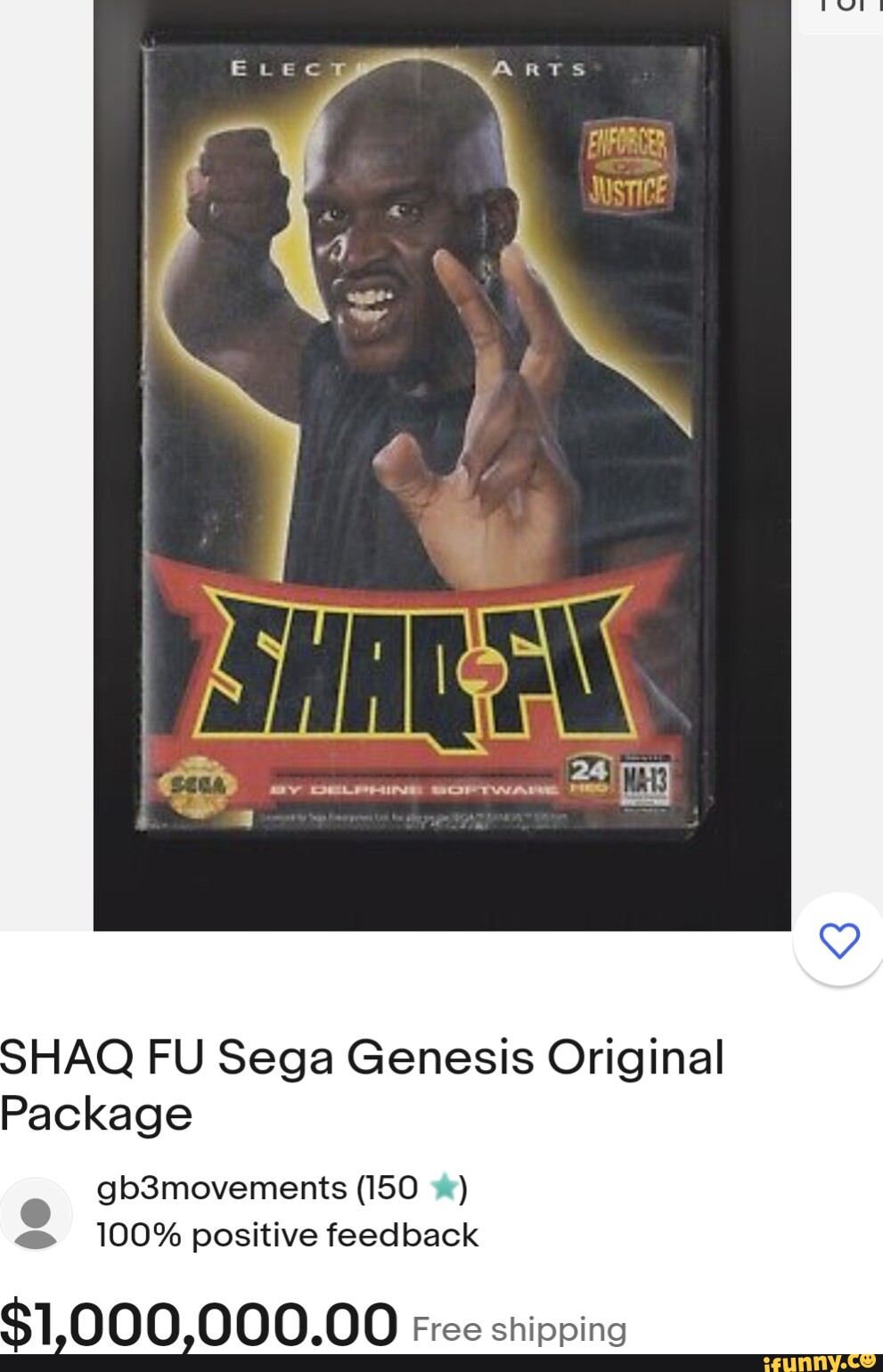 ARTS 24) SHAQ FU Sega Genesis Original Package gb3movements (150 ww ...