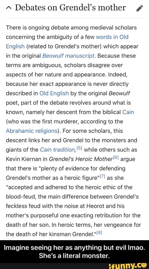 Grendelsmother memes. Best Collection of funny Grendelsmother pictures ...