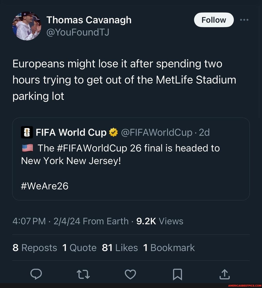 Who else is super excited for the World Cup to come to New Jersey swipe ...