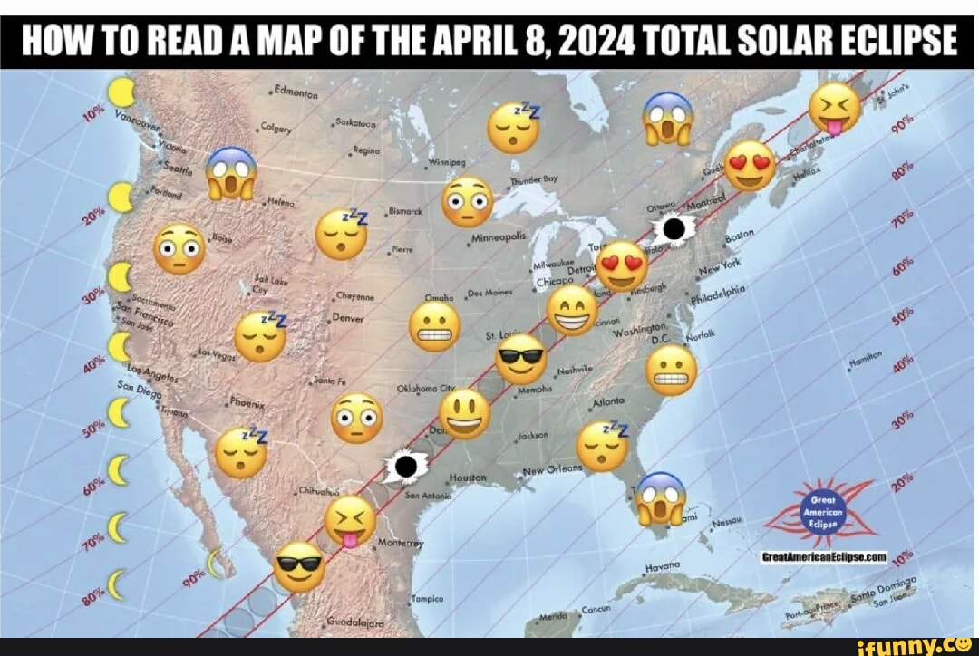 HOW TO READ A MAP OF THE APRIL 8, 2024 TOTAL SOLAR ECLIPSE we - Y Z - 2 ...