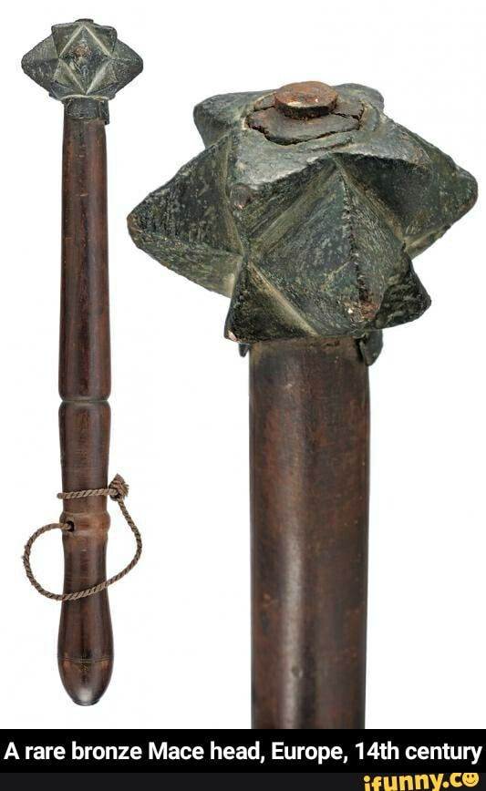 A rare bronze Mace head, Europe, 14th century - A rare bronze Mace head ...