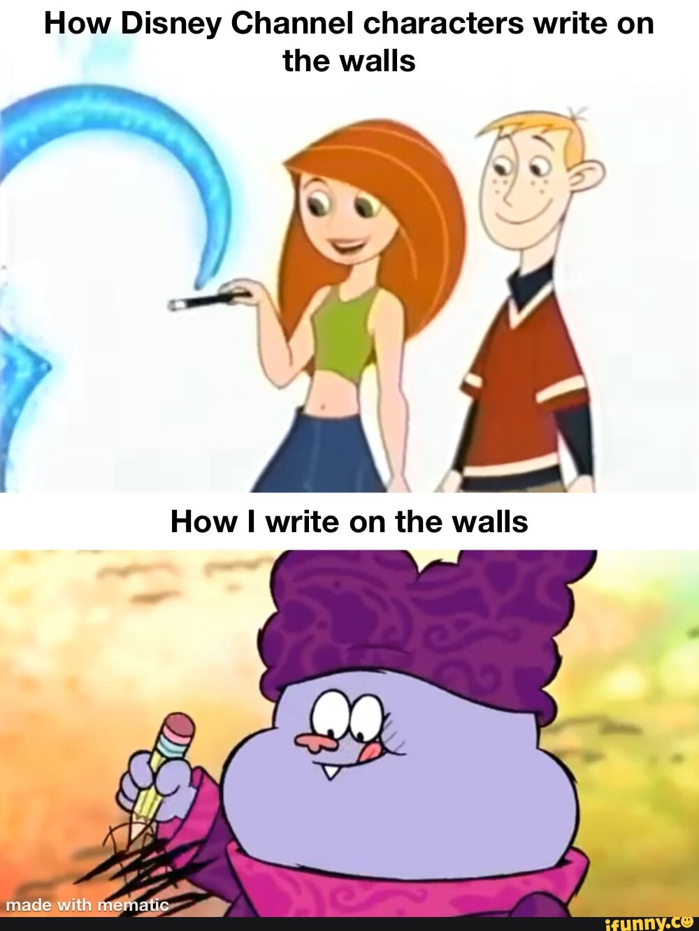 How Disney Channel characters write on the walls How I write on the ...