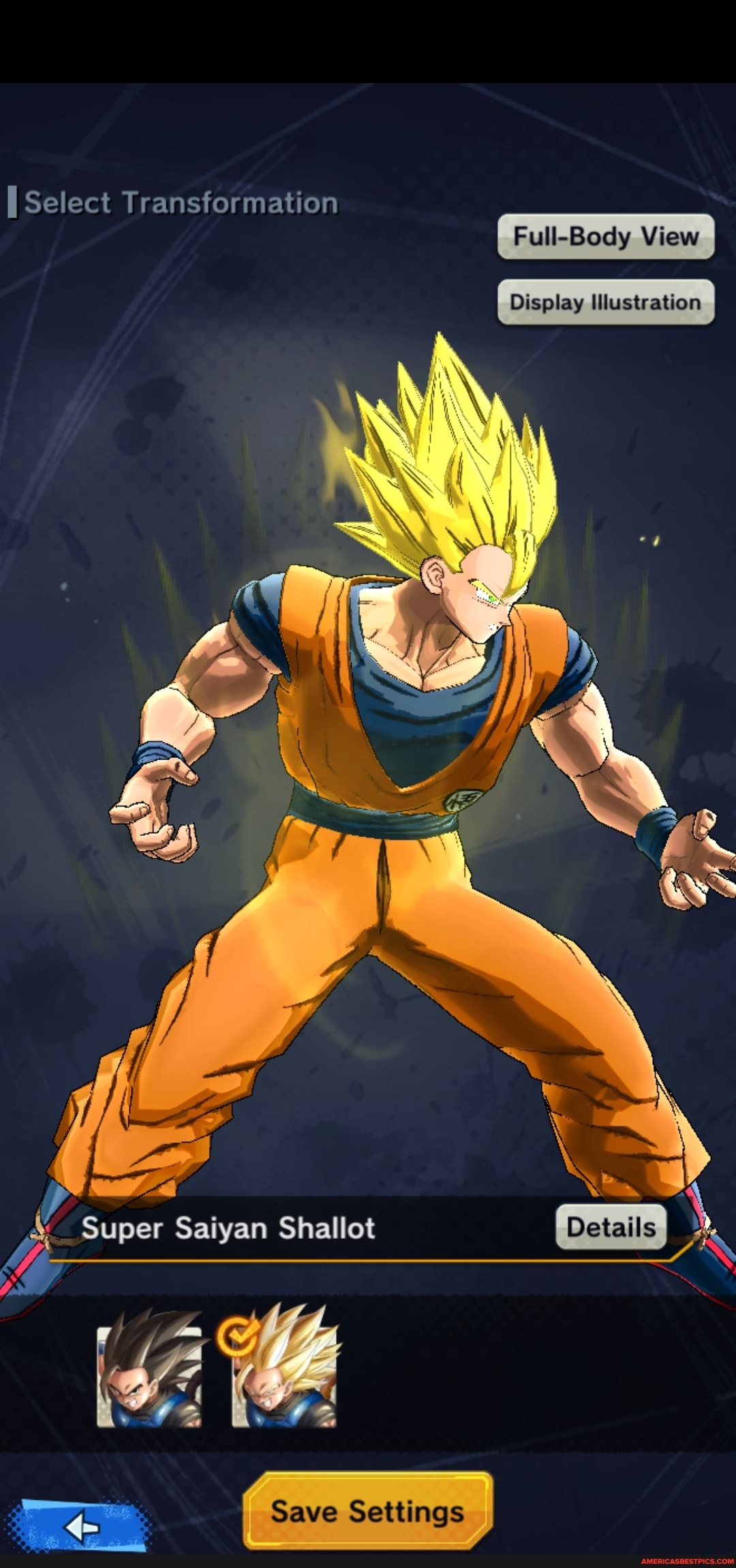 Select Transformation Full-Body View Display Illustration Super Saiyan ...