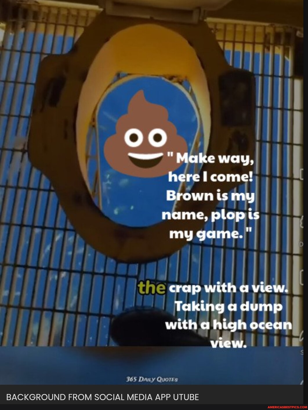 Make way, here comes Brown is my name, plop is my game." the crap with ...