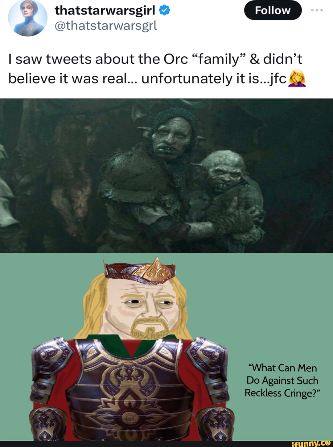 Thatstarwarsgirl Follow @thatstarwarserl I saw tweets about the Orc ...