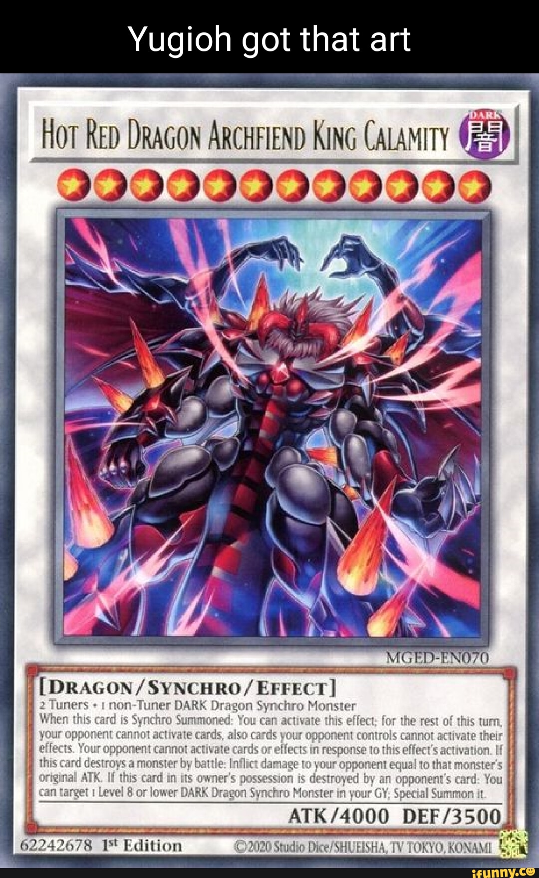 Yugioh got that art HoT ReD DRAGON ARCHFIEND KiNG CALAMITY 999999999999 ...