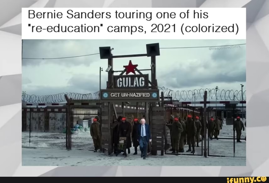 Bernie Sanders touring one of his "re-education" camps, 2021 (colorized ...
