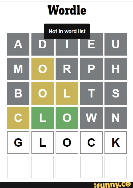 Wordle Not in word list - iFunny