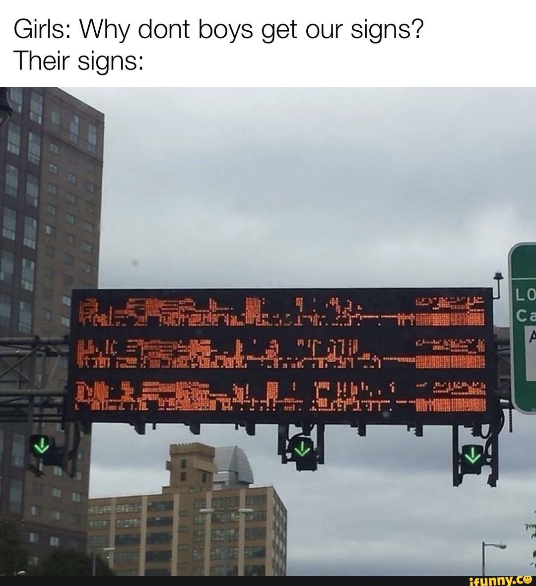 Girls: Why dont boys get our signs? Their signs: - iFunny